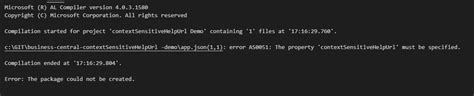 Error As0051 The Property Contextsensitivehelpurl Must Be Specified