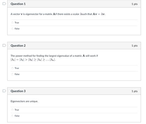 Solved A Vector V Is Eigenvector For A Matrix A If There