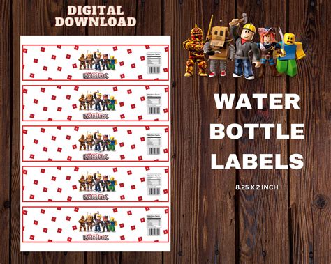 Roblox Water Bottle Label Roblox Digital Download Etsy Australia