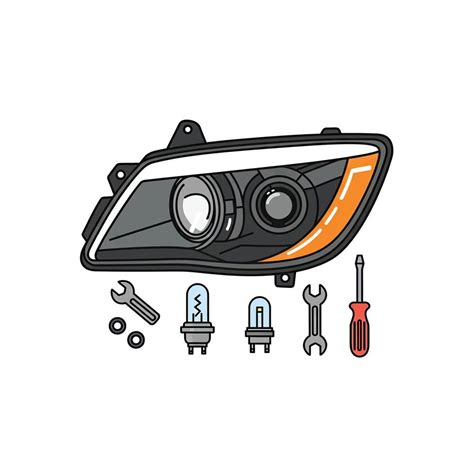 Car Headlight Assembly Diagram 57988917 Vector Art At Vecteezy
