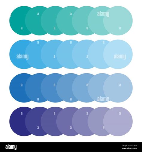 Blue Gradient Circles Color Palette Elements Minimal Color Design Vector Illustration Stock
