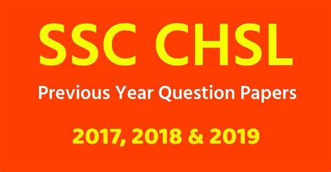 Ssc Chsl Previous Year Question Papers Pdf