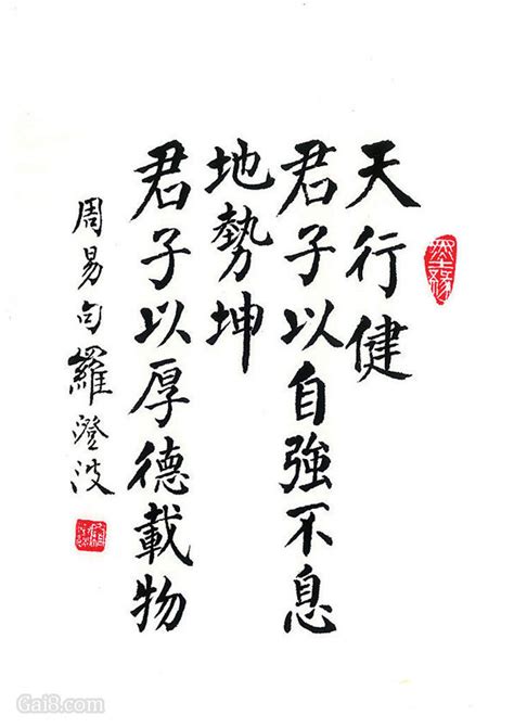 天行健，君子以自强不息。地势坤，君子以厚德载物 羅澄波书法作品 概吧