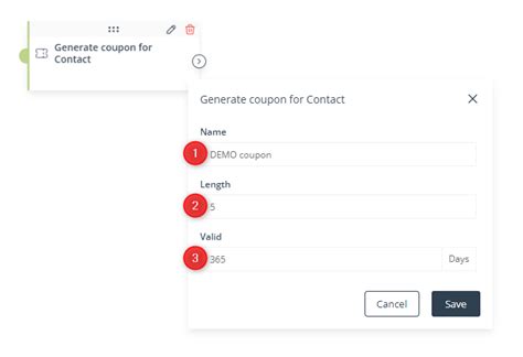 Workflow Action Generate Coupon For Contact Support Salesmanago