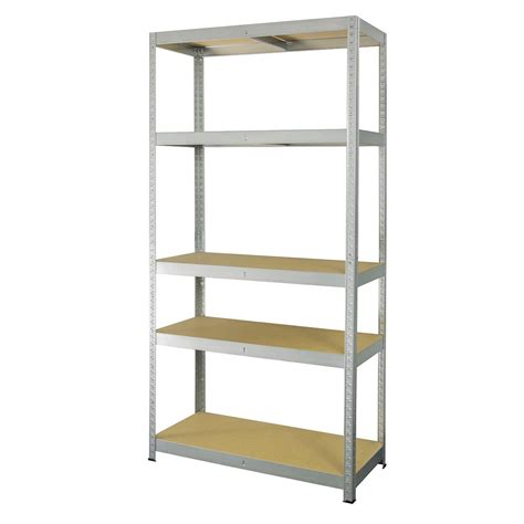 ᐉ Стелаж металевий Metalkas 1800х900х400 мм 5 полиць МДФ 100 кг на полицю оцинкований на зачепах
