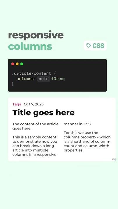 📐 master responsive columns in css3 🌟💻 shorts short viralshort coding webdesign ai fyp