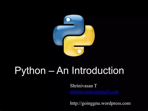 Python An Introduction Ppt