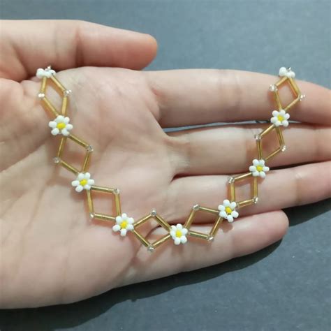 Daisy Chain Bugle Beads Bracelet Very Simple And Elegant Bugle Beads Bracelet Simple Beaded