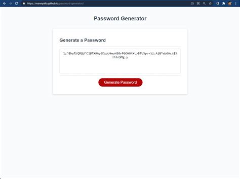 Github Mannyalfapassword Generator Javascript Project Generate A