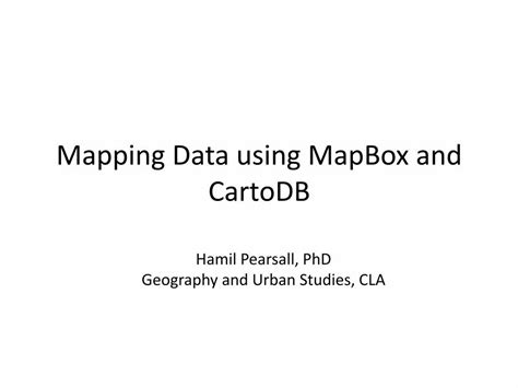 Pdf Mapping Data Using Mapbox And Cartodb Temple University