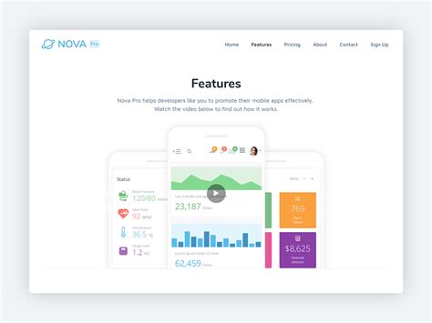 Nova Pro Bootstrap Theme For Mobile App Startups By Xiaoying Riley On