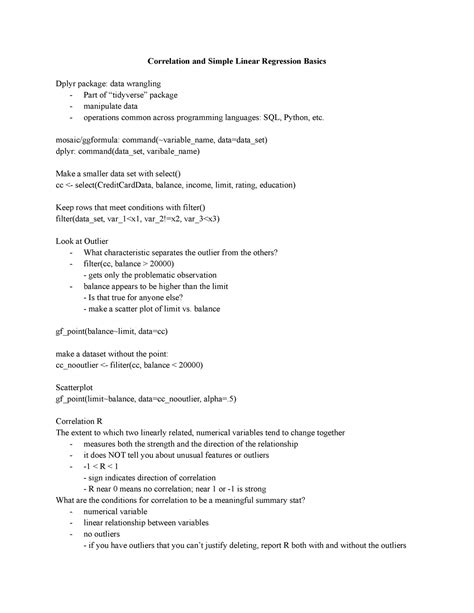 04 Correlation And Simple Linear Regression Basics Correlation And Simple Linear Regression