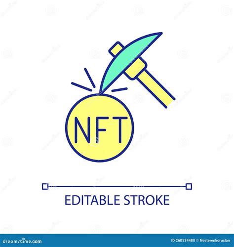 Nft Mining Rgb Color Icon Stock Illustration Illustration Of Data 260534480