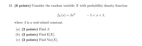 Solved 12 6 Points Consider The Random Variable X With Chegg Com