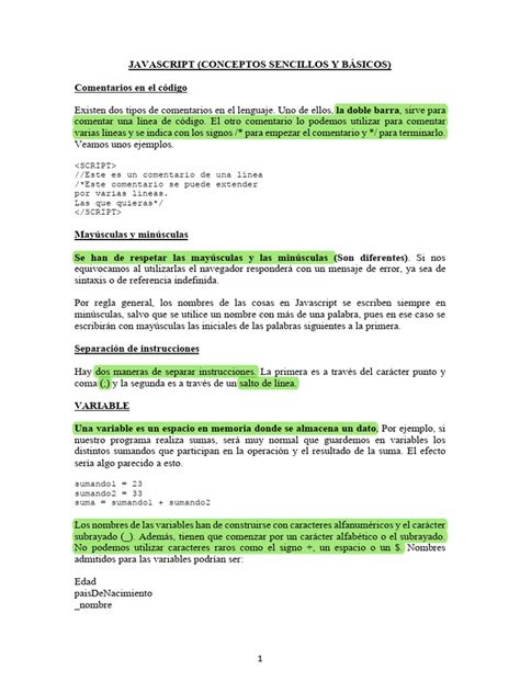 Teoría De Javascript Pdf Flujo De Control Variable Informática
