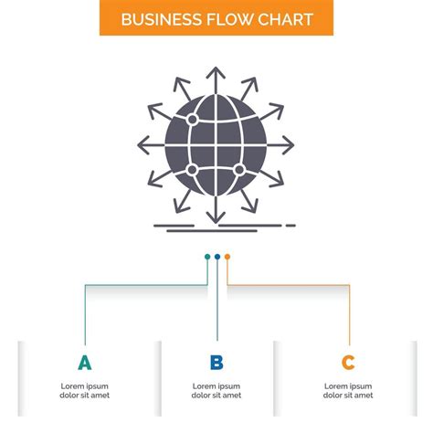 Globe Network Arrow News Worldwide Business Flow Chart Design With