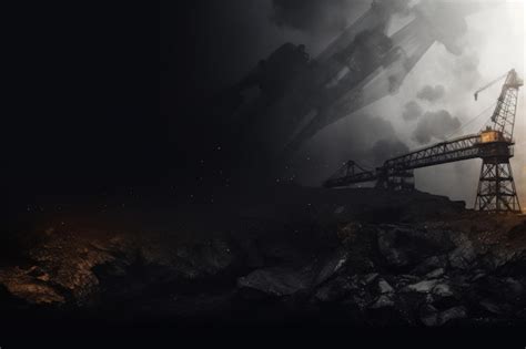 premium ai image coal mine background smoke pile generate ai