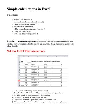 Fillable Online Simple Calculations In Excel Fax Email Print PdfFiller