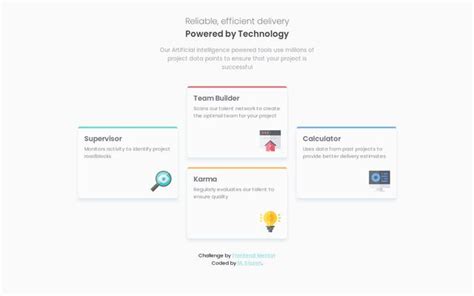 Frontend Mentor Four Card Feature Section Responsive Mobile First
