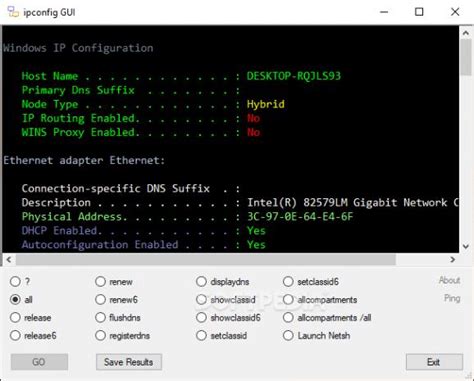 Ipconfig Gui Download Free Windows 1 2 0 0 Softpedia
