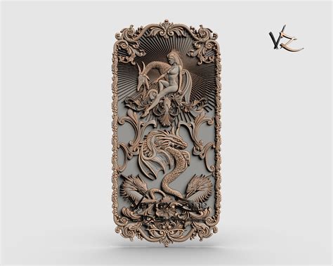 Drago And Naked Woman D STL Model For Cnc Users CNC Router Engraver V Carve Artcam Vetric