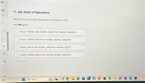ALL SQL Order Of Operations Which Is The StudyX