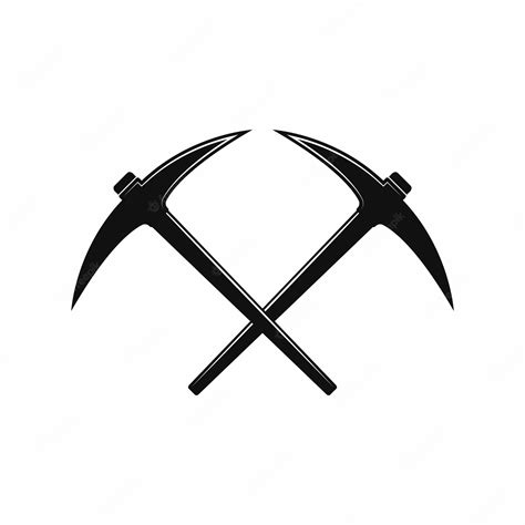 Premium Vector Pickaxe Mining Tool Icon Crossed White Background