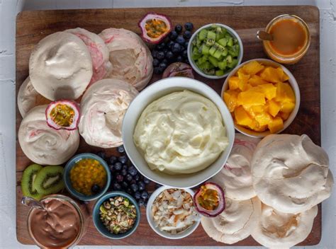 How To Make A Pavlova Grazing Platter Mini Pavlovas With Cream Fruit And Nuts