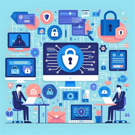 Cybersecurity Illustrations Vector Graphics Design Premium Ai Generated Vector