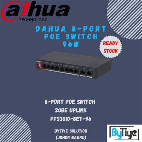 Dahua 10 Port Unmanaged Desktop Switch With 8 Port Poe For Ip Network Cctv Camera Pfs3010 8et 96