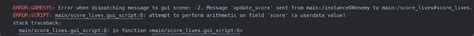 Errorgamesys Error When Dispatching Message To Gui Scene Solved