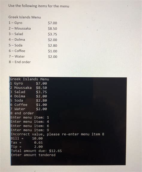 Solved Description Write A Menu Driven C Program For Food