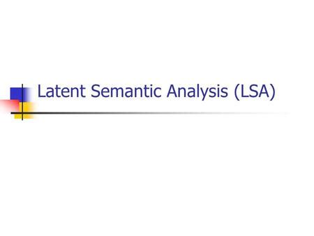 Knowledge Management System Based On Latent Semantic Analysis Ppt Download