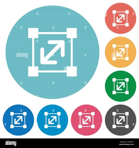 Flat Resize Element Icon Set On Round Color Background Stock Vector Image And Art Alamy