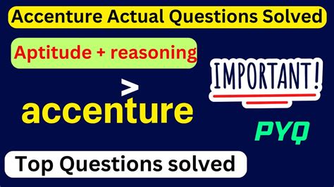 Accenture Practice Questions Reasoning Real Questions Accenture Pyq Youtube
