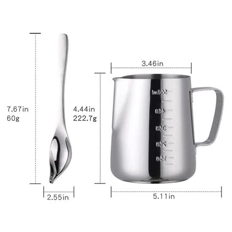 Badu Bg Кана за разпенване на мляко Кани за кафе от неръждаема стомана Кана за мляко Чаша Везни