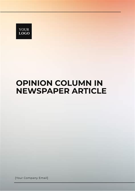 Free Opinion Column In Newspaper Article Template To Edit Online