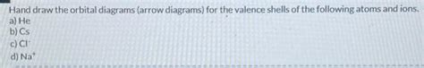 Solved Hand Draw The Orbital Diagrams Arrow Diagrams For Chegg