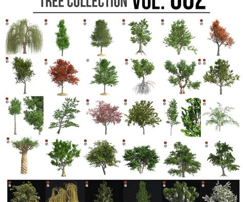 Artstation Tree Mega Collection 01 100 Trees And Plants Resources