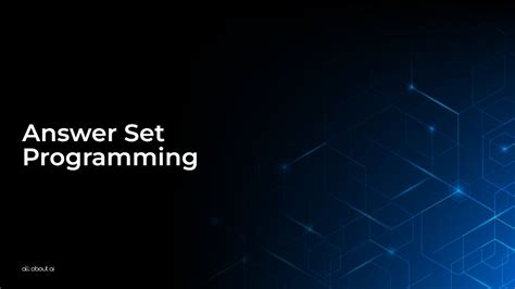 What Is Answer Set Programming All About Ai