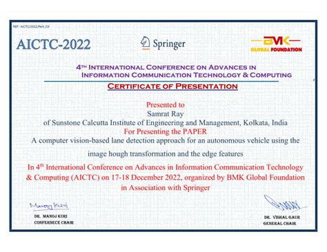 Pdf Conference Certificate Presentation Springer