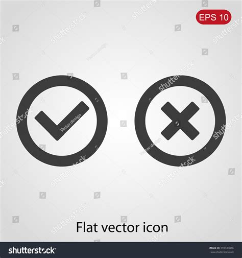 Vektor Stok Check Mark Cross Icons Tanpa Royalti 359530016 Shutterstock