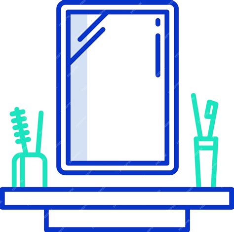 Premium Vector Bathroom Mirror Outline Color Vector Illustration