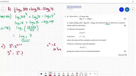 Year 12 Logarithms Youtube