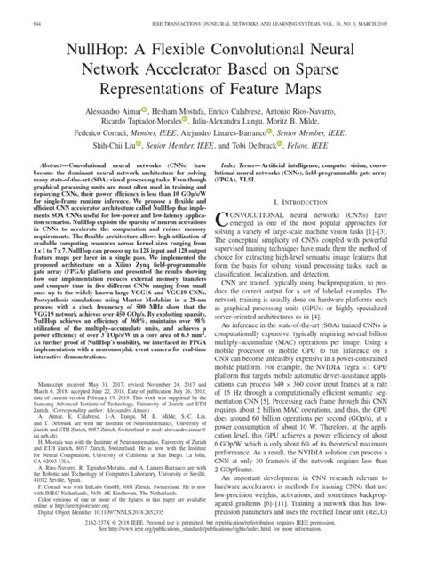 Nullhop A Flexible Convolutional Neural Network Accelerator Based On Sparse Representations Of