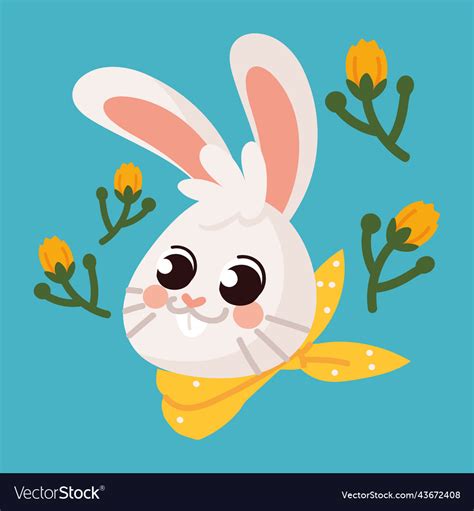 Cute Face Bunny Royalty Free Vector Image Vectorstock