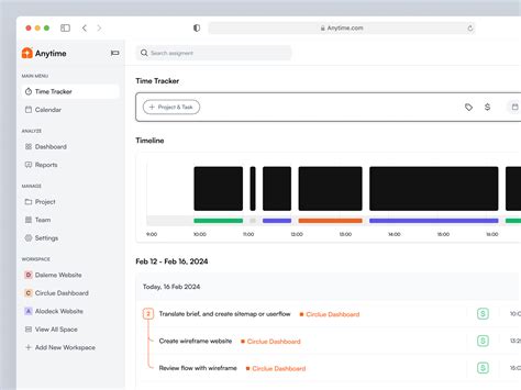 Anytime Time Tracker Dashboard By Nija Works On Dribbble