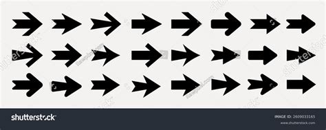 rows black arrows pointing right arrows stock vector royalty free
