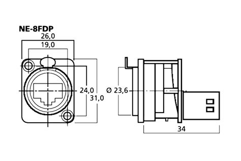 Neutrik Ethercon Chassis Connector For Cat 5e Stp Ne8fdp