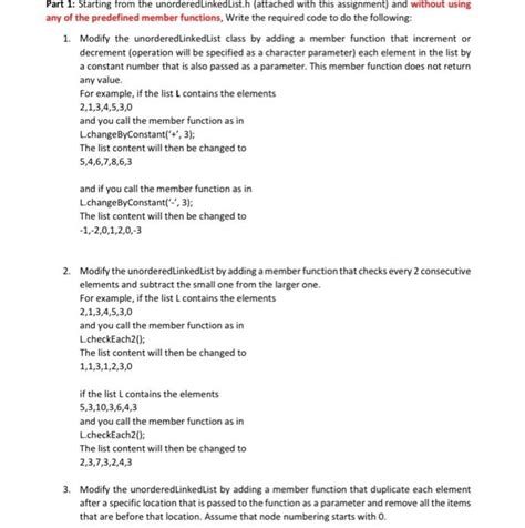Solved Part 1 Starting From The Unorderedlinkedlisth